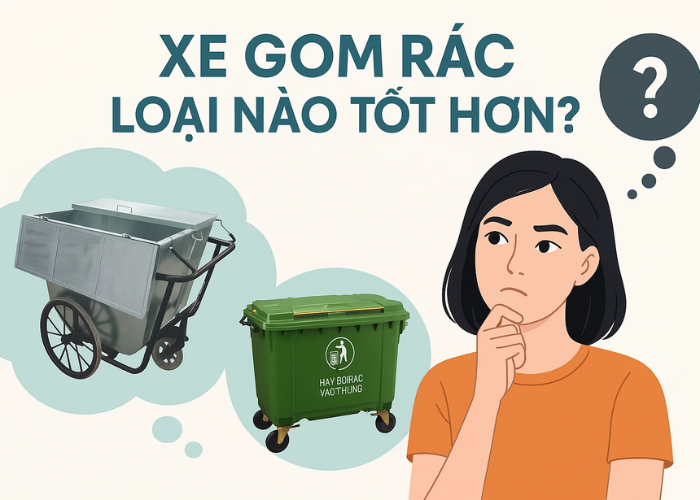 Xe gom rác nhựa và xe gom rác inox: nên chọn loại nào? - Thùng rác vệ sinh